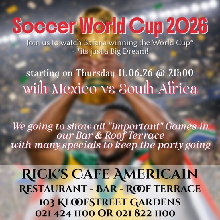A Front-Row Seat for Bafana Bafana Matches at Rick’s Cafe Americain
